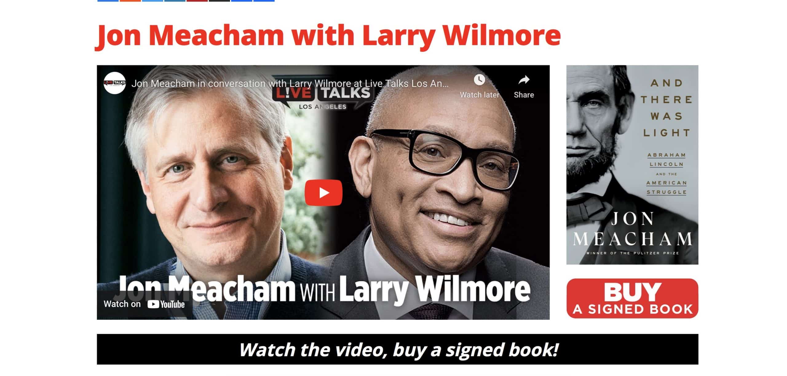 Jon Meacham in conversation with Larry Wilmore: watch the video, buy a ...
