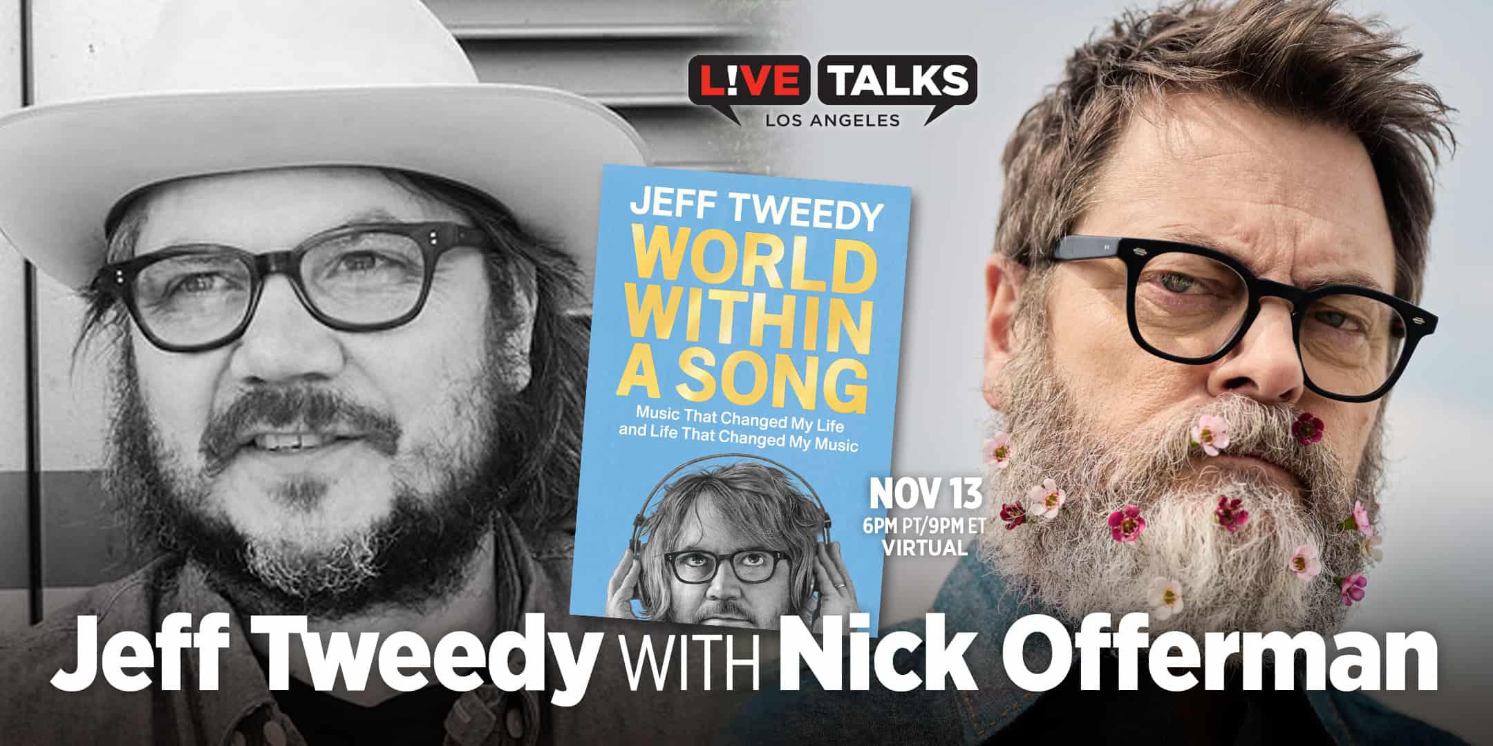 Jeff Tweedy with Nick Offerman, Nov. 13 | Live Talks Los Angeles