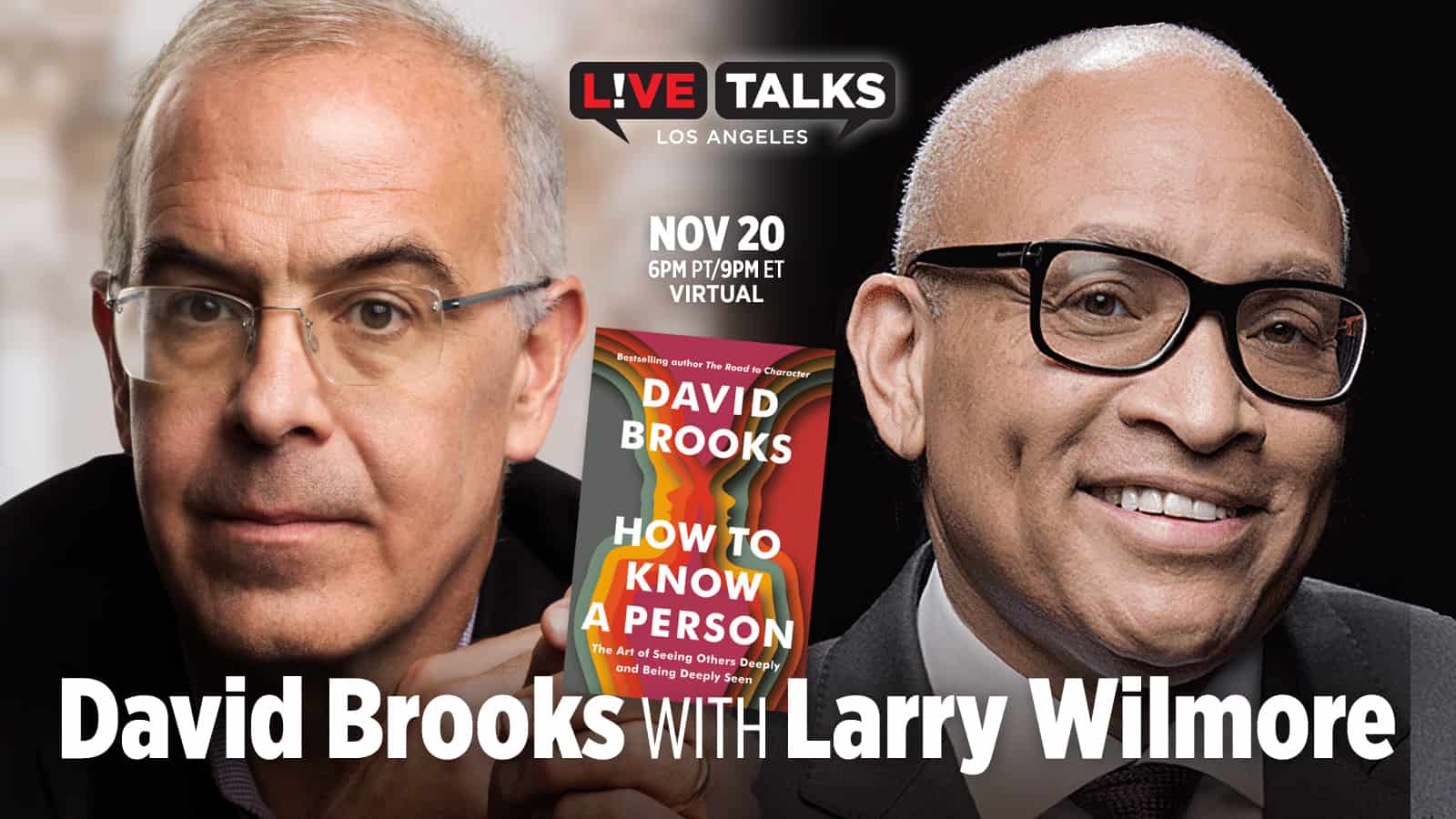 David Brooks with Larry Wilmore, Nov. 20 (virtual | Live Talks Los Angeles