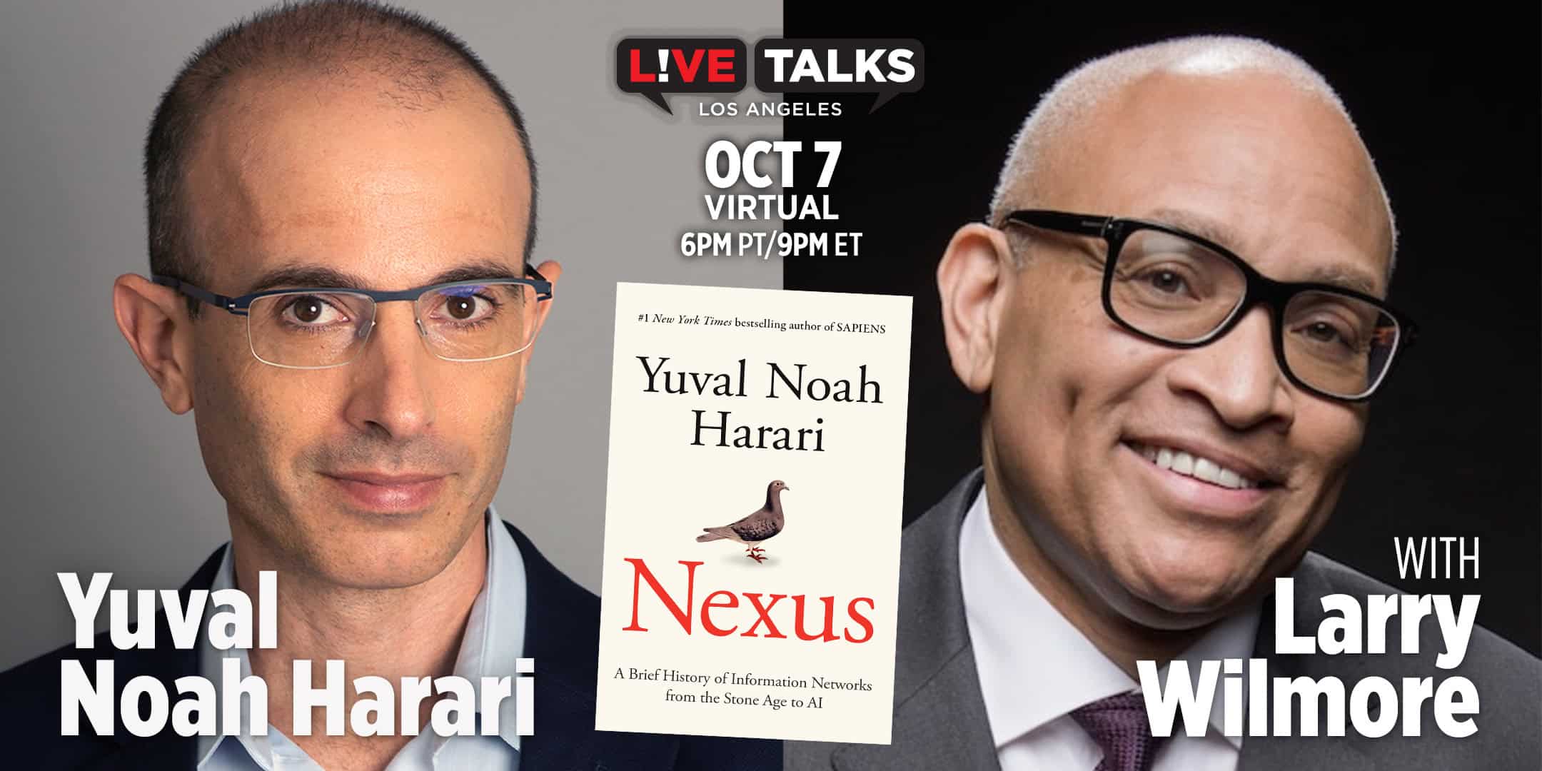 Yuval Noah Harari with Larry Wilmore (virtual), Oct. 7 (virtual) | Live ...