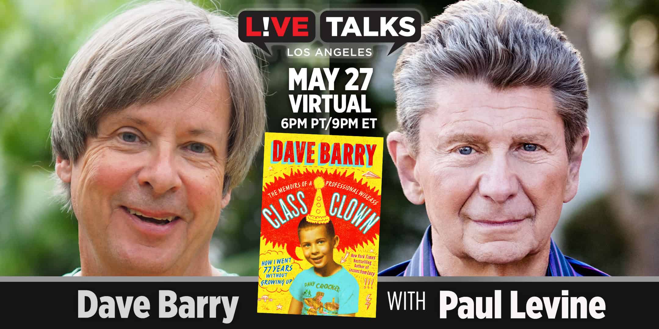 Dave Barry with Paul Levine (virtual), May 27 | Live Talks Los Angeles